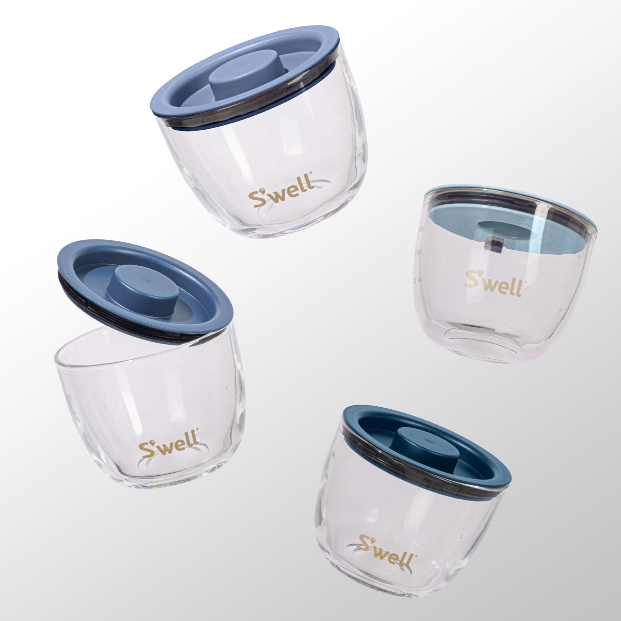 Glass Prep Bowl Set | 12oz Coastal Blue